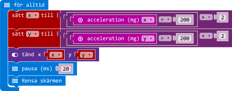 Accelerometern - Mer Microbit